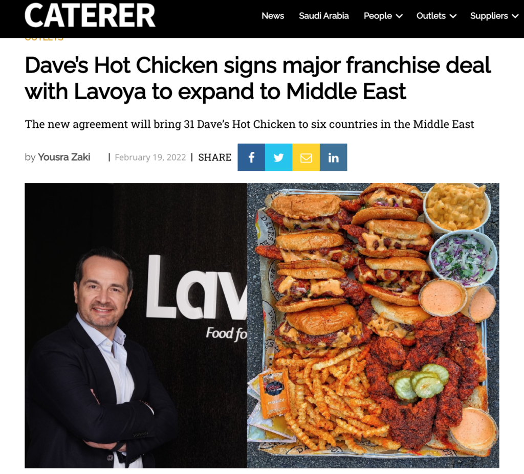 Dave’s Hot Chicken signs major franchise deal with Lavoya to expand to ...